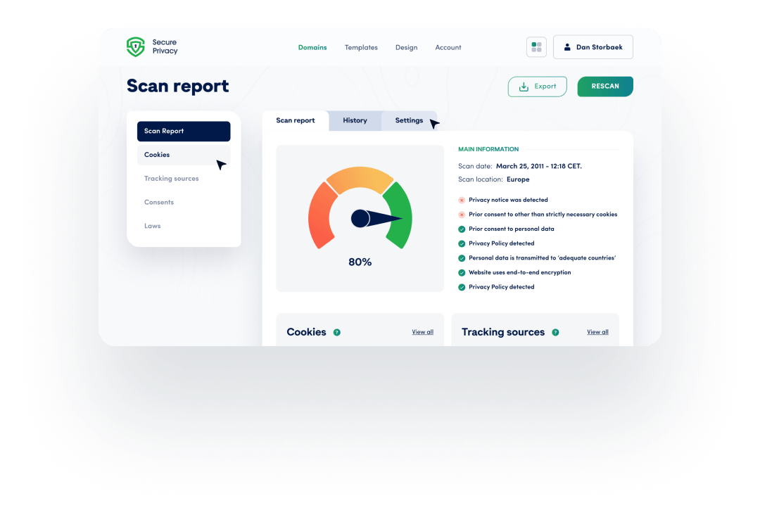 Data Privacy & Cookie Consent Compliance Tool [GDPR, CCPA]